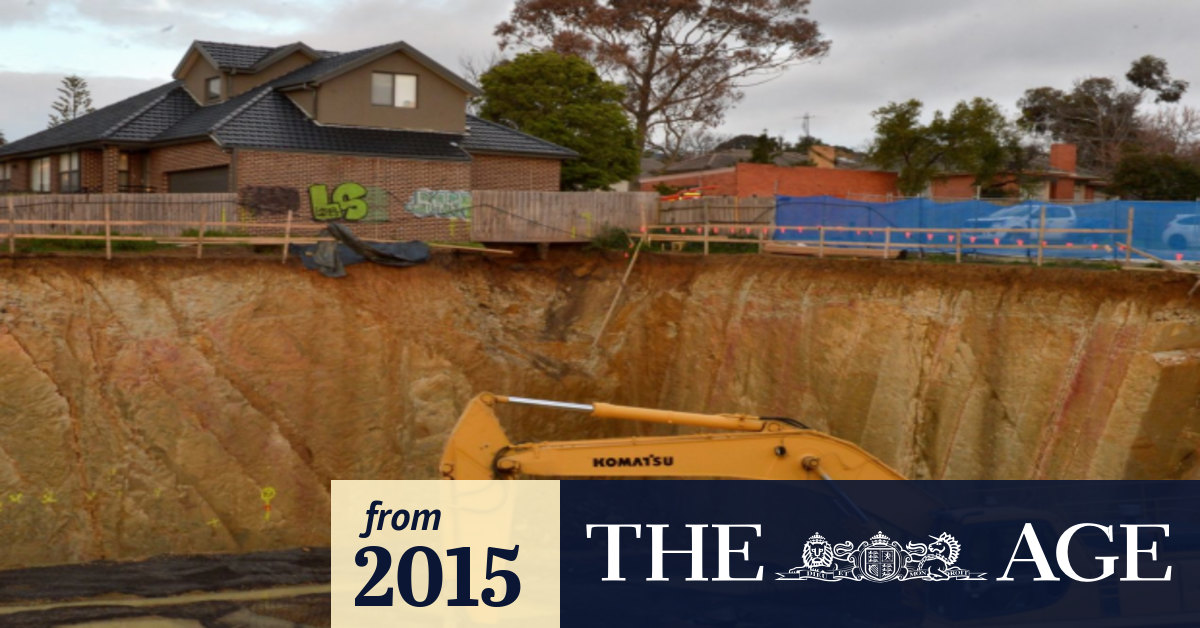 Townhouses at risk of collapse after excavation pit subsides in Mount ...