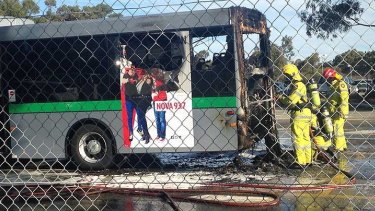 Transperth bus on fire at Whitfords train station