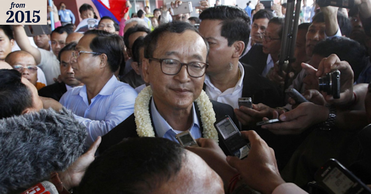 Cambodia's opposition leader Sam Rainsy faces arrest