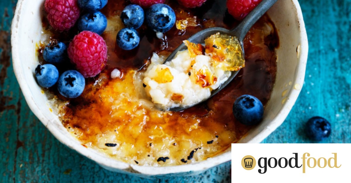 Rice pudding recipe: Bruleed rice pudding berry pots