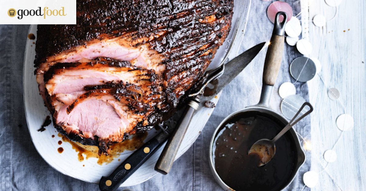 Glazed Christmas ham recipe with bush herbs