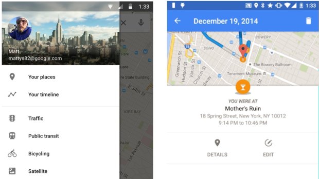 Google's 'Your Timeline' maps feature tracks all your past locations