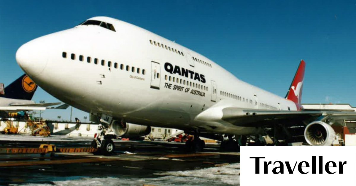 How a Qantas Boeing 747-438 made its first record-breaking non-stop flight from London to Sydney ...