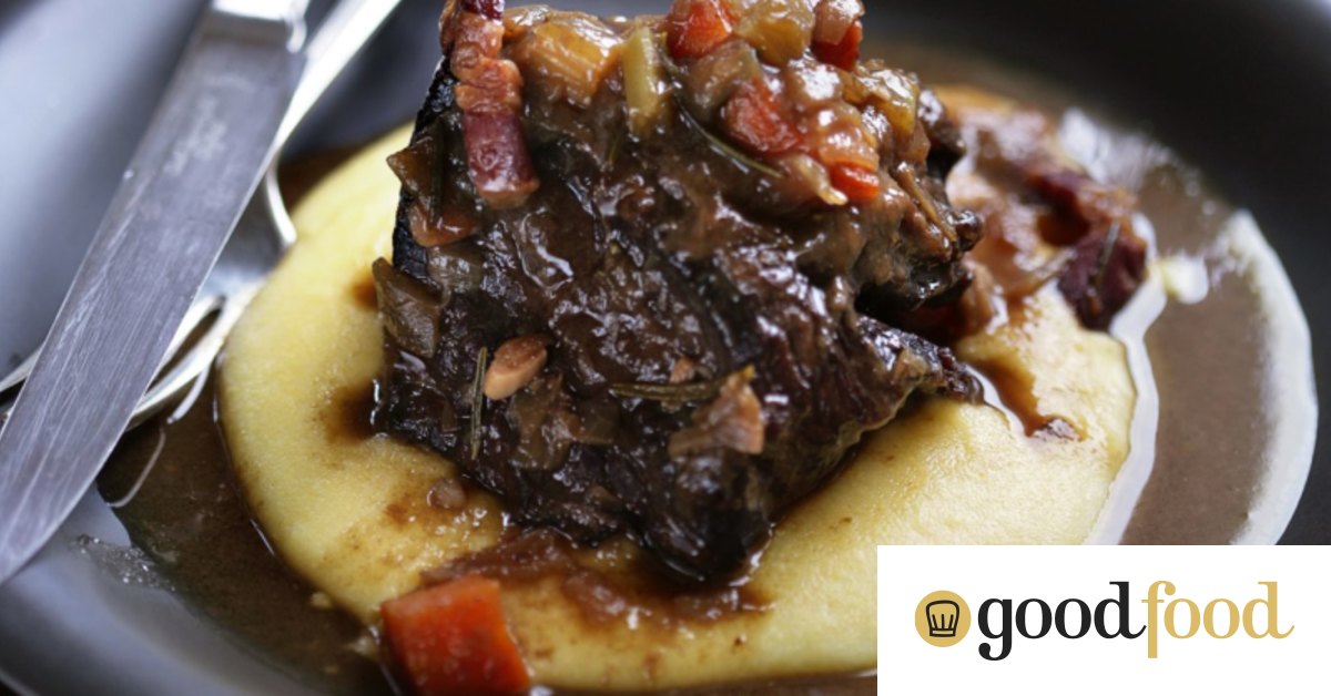 Ox cheeks cooked in red wine