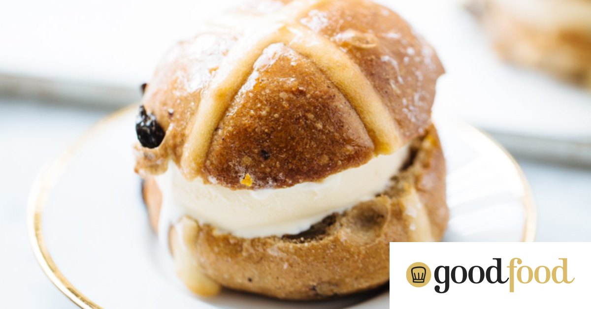 Hot cross bun ice-cream sandwiches