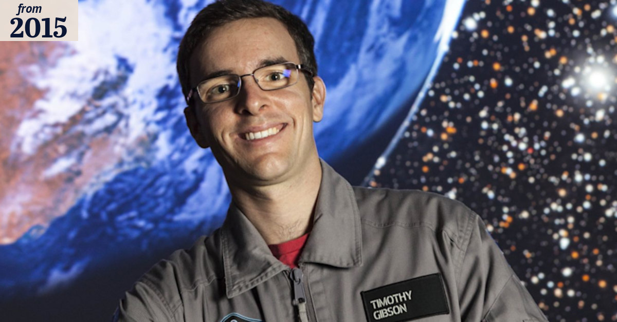 Tim Gibson, rejected six times by air force, chosen to become astronaut