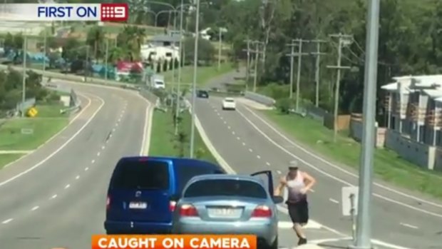 Brisbane road rage attack caught on film