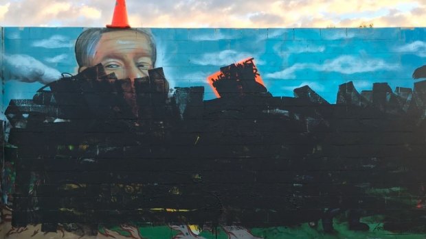 Anti-Roe 8 mural defaced with 'black tar-like substance'