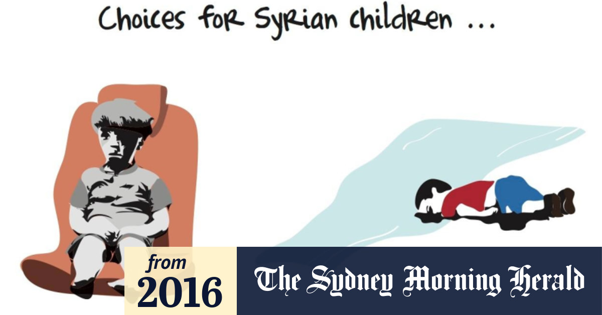 'Choices of Syrian children' cartoon: Khalid Albaih's illustration ...