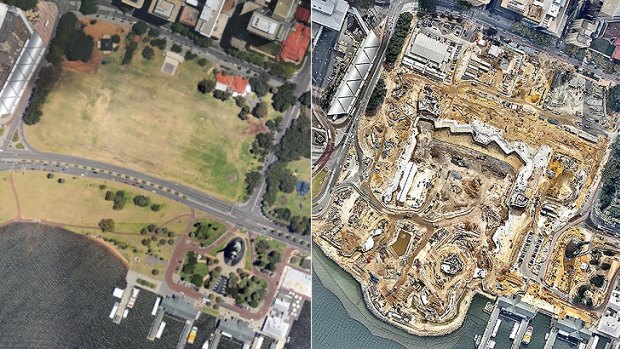 Aerial photographs show just how far Elizabeth Quay has come