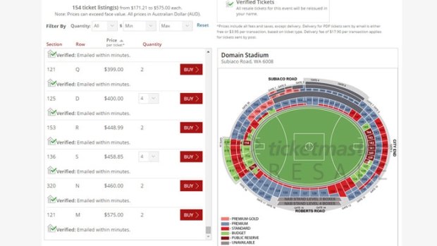 AFL 2015 finals: Ticketmaster selling Freo finals tickets for more than ...