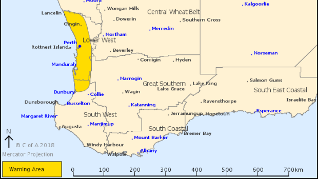 Severe weather warning for Perth tonight, 'damaging' winds forecast