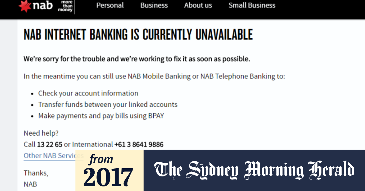 NAB internet, mobile banking outage leaves customers in the lurch