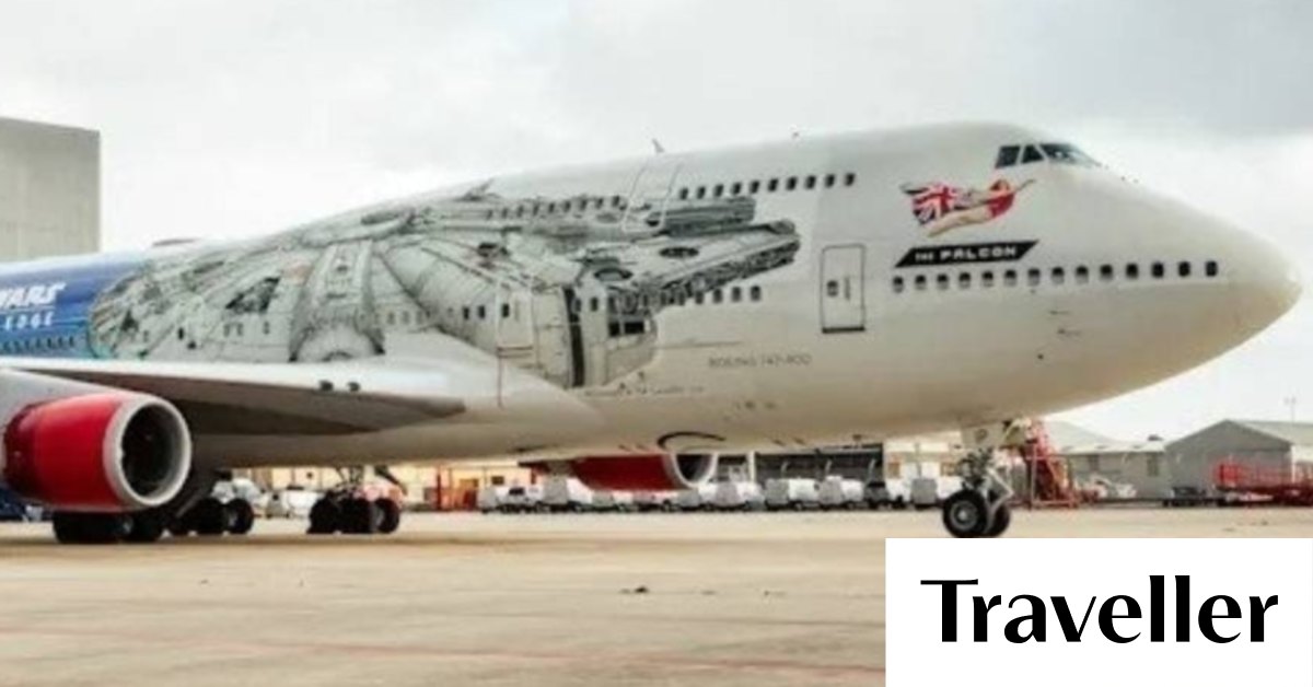 Virgin Atlantic 747 jumbo jet given Star Wars Millennium Falcon paint job