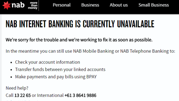 NAB internet, mobile banking outage leaves customers in the lurch