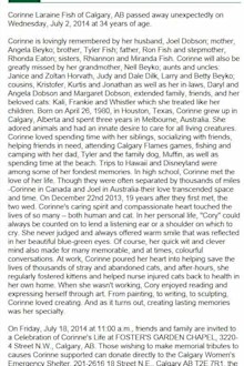 Rhiannon Fish mourns sudden death of sister Corinne - read the obituary ...