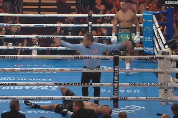 Jai Opetaia vs Huseyin Cinkara boxing fight 2025: Knockout video ...