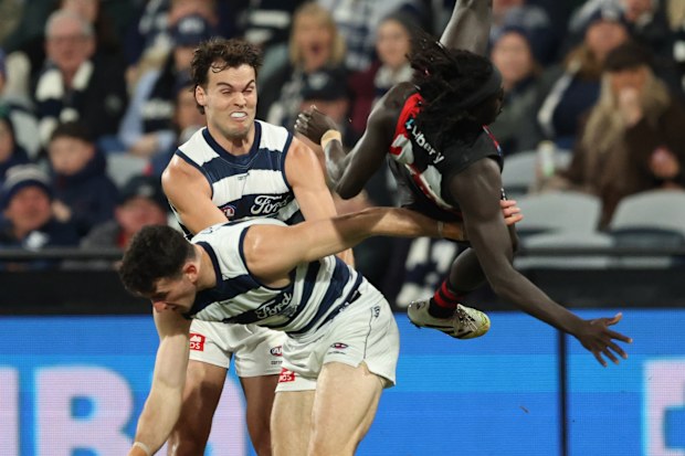 AFL news 2025: Geelong Cats defeat Essendon Bombers, Jeremy Cameron 100 ...