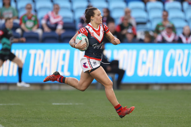 NRLW news 2022, Roosters beat Knights, Isabelle Kelly intercept try video