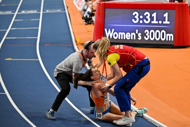 Athletics news 2025: Maureen Koster hits head on track and falls ...