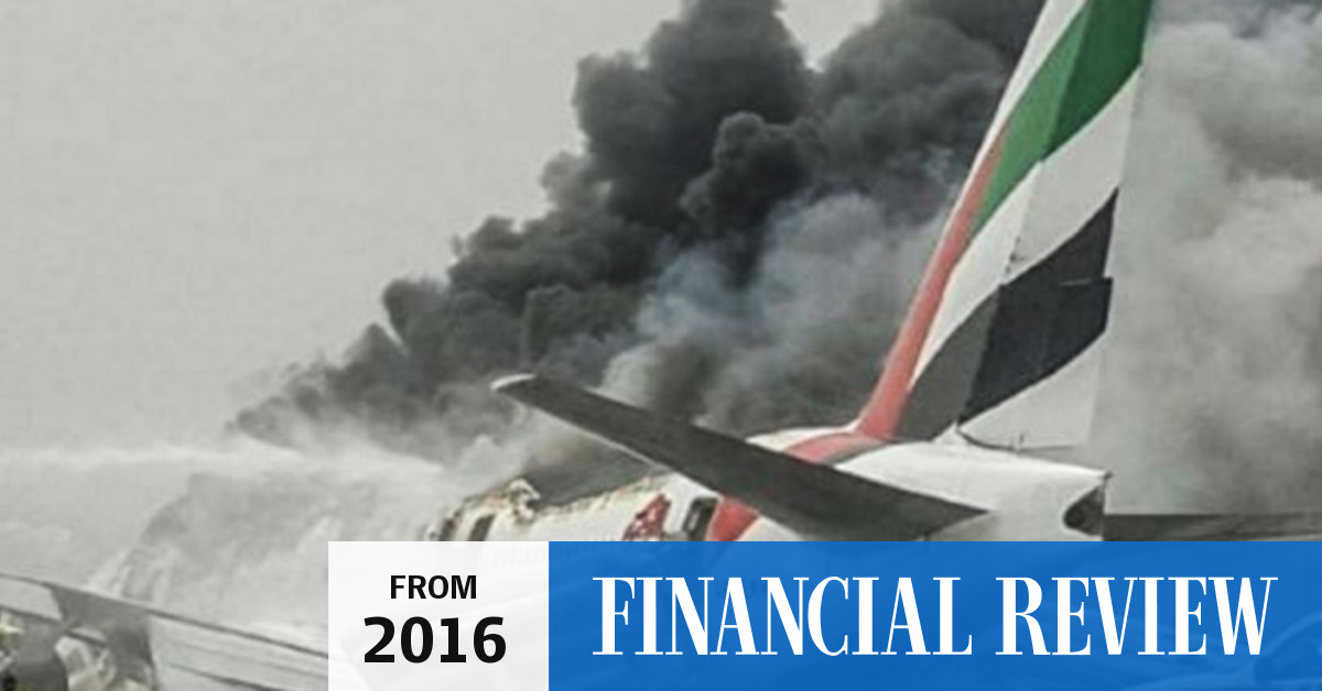 Emirates airline burns after landing, all passengers and crew safe