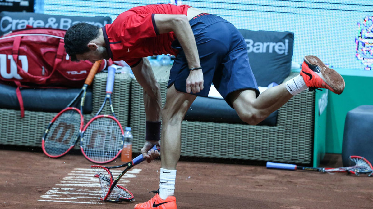 Racquet smash costs fiery Dimitrov title