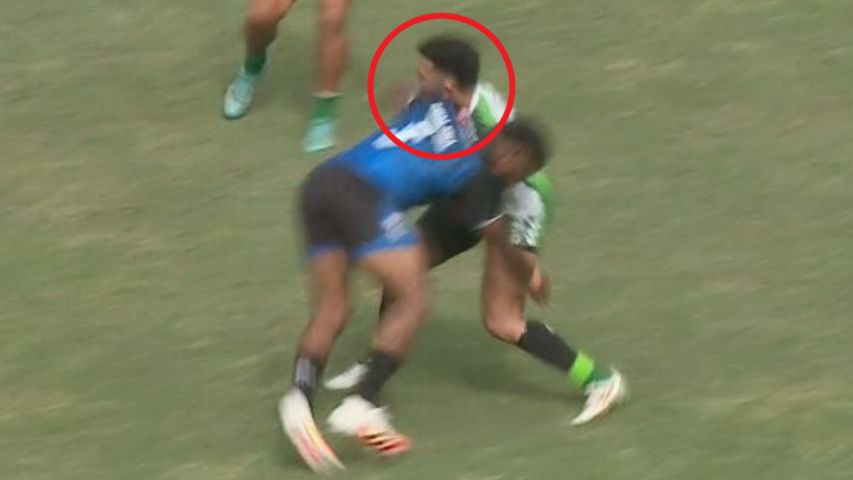 Pacific Championships 2023 | Mikaele Ravalawa hit, Fiji v Cook Islands ...