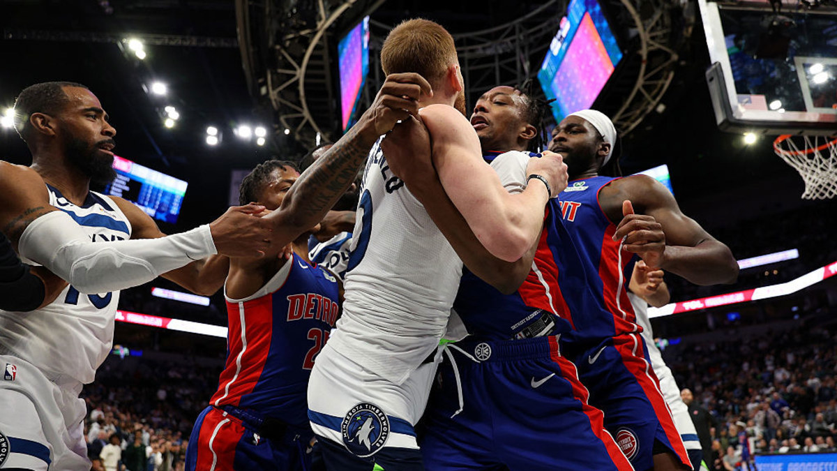 NBA 2025 News | Wild brawl video in Minnesota Timberwolves v Detroit ...