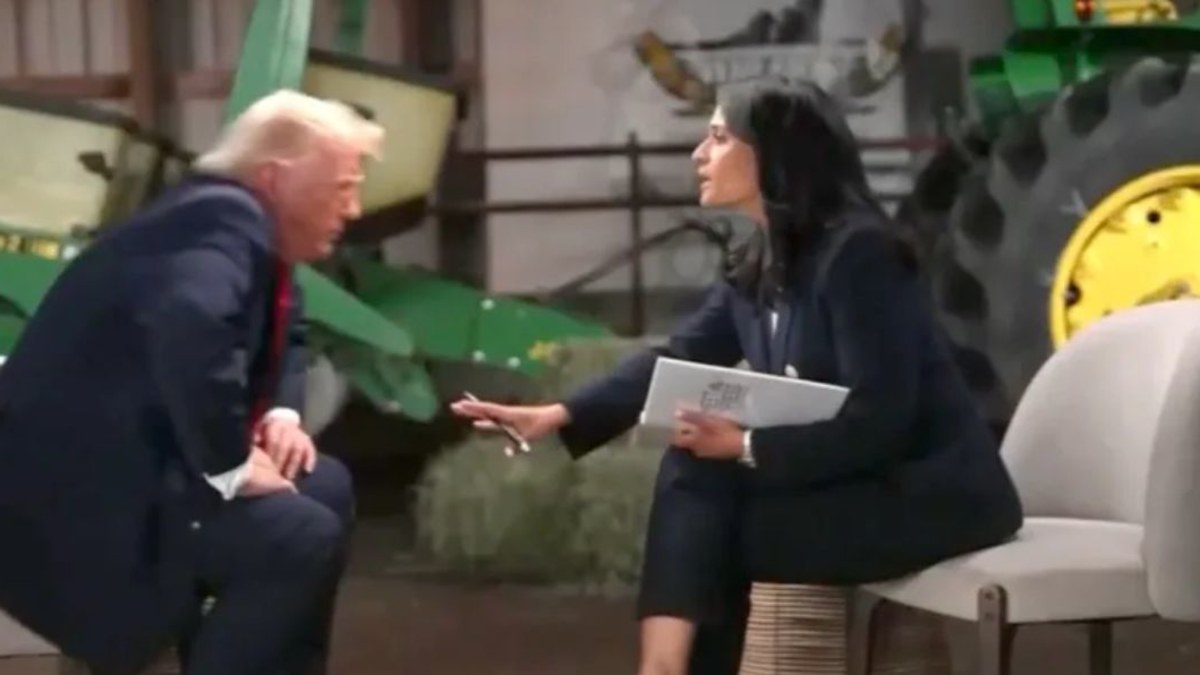 Donald Trump storms out of interview when quizzed about false election ...