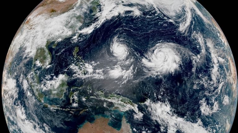 Twin typhoons spin in the Pacific, adding to active storm season