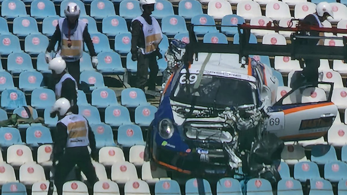 Motorsport news | Porsche lands on grandstand in death-defying crash