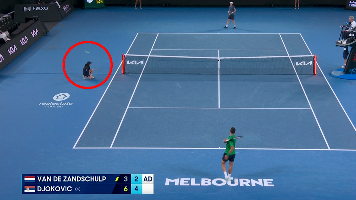 Australian Open Tennis 2026 | Novak Djokovic almost hits ball kid ...