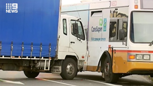 Truck driver killed in Sunshine West bus crash in Melbourne | Nine.com.au