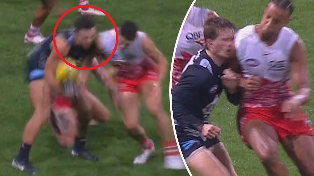 AFL news 2025 | Justin McInerney hit on Jack Silvagni; Joel Amartey ...