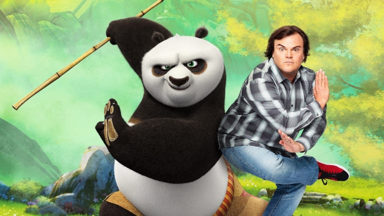 An awkward moment with Jack Black as Kung Fu Panda comes out fighting