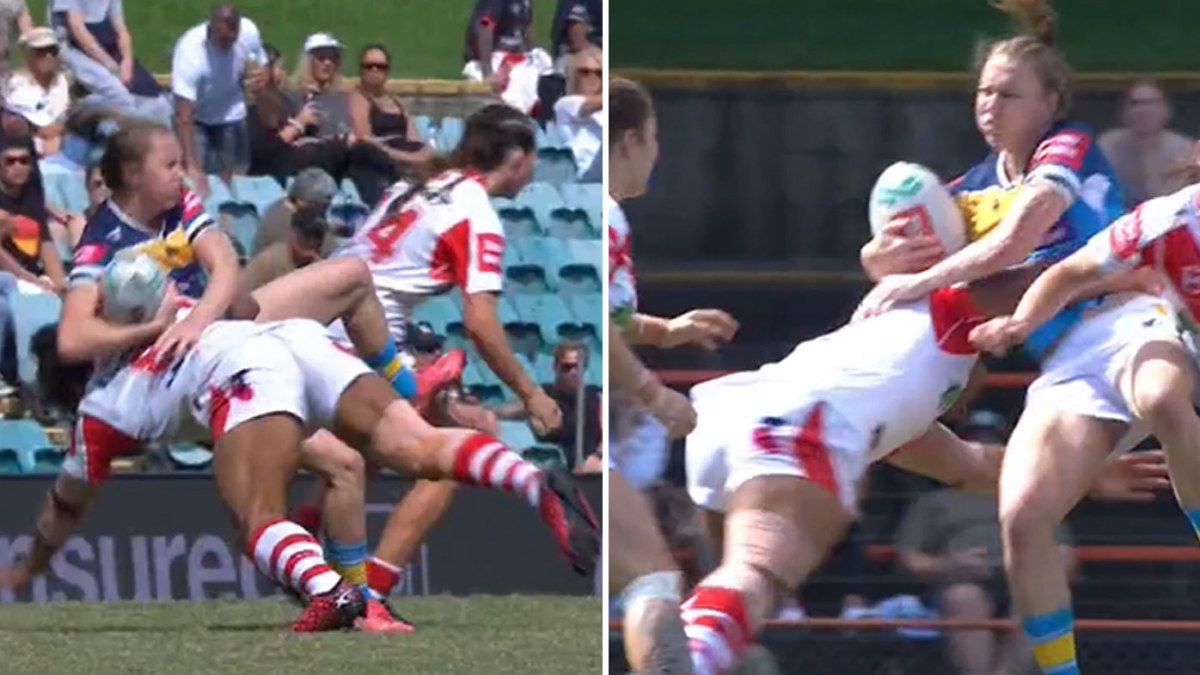 NRLW: Dragons defeat Titans, semi-final, Elsie Albert tackle