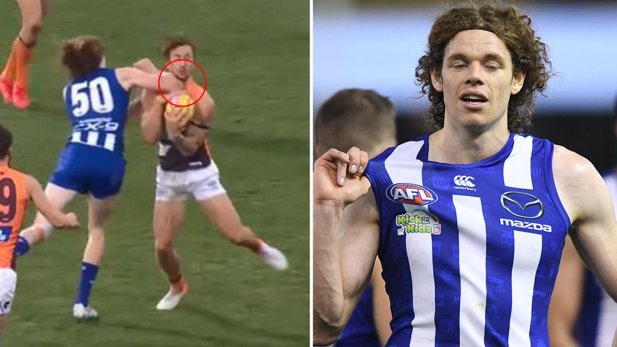 AFL: Kangaroos star Ben Brown reported for high elbow in loss to GWS Giants