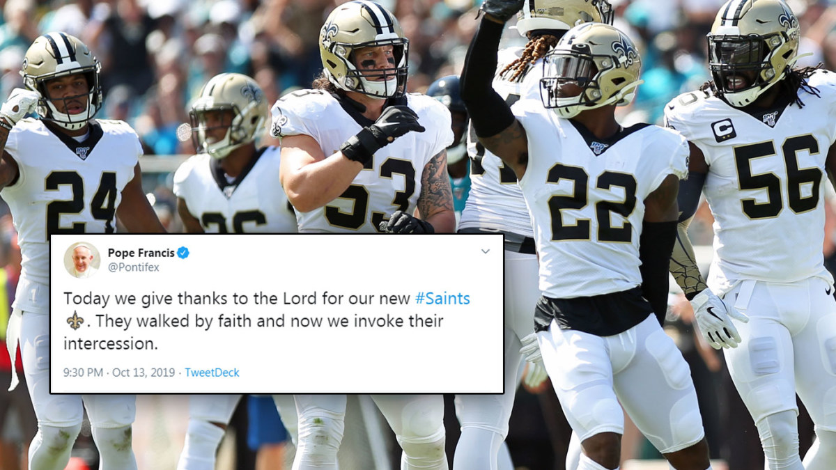 Pope Francis accidentally tweets NFL's New Orleans Saints before ...