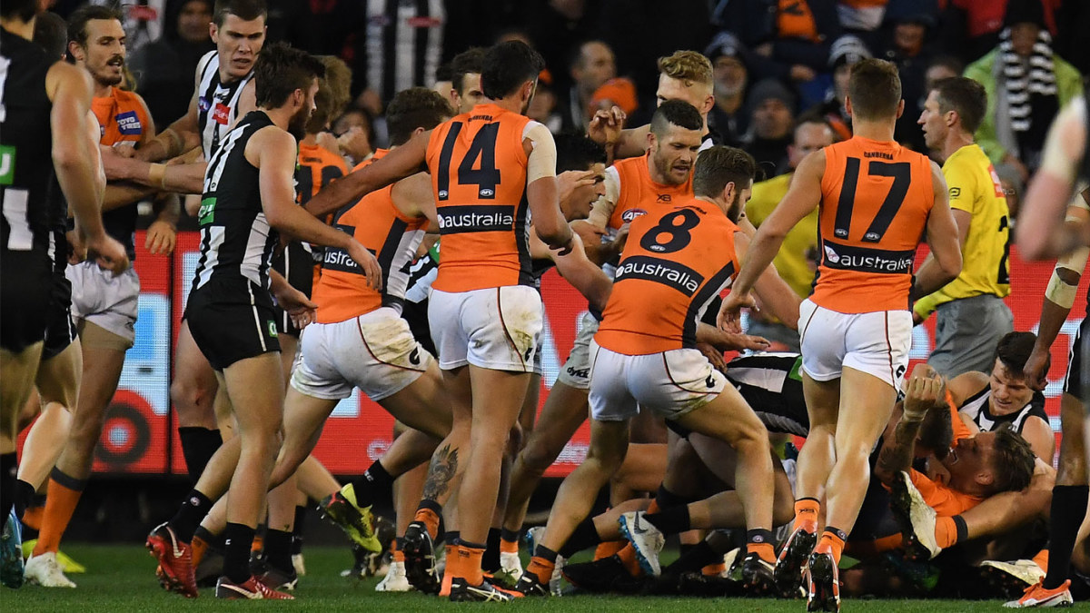 AFL: De Goey screamer sparks all-in brawl