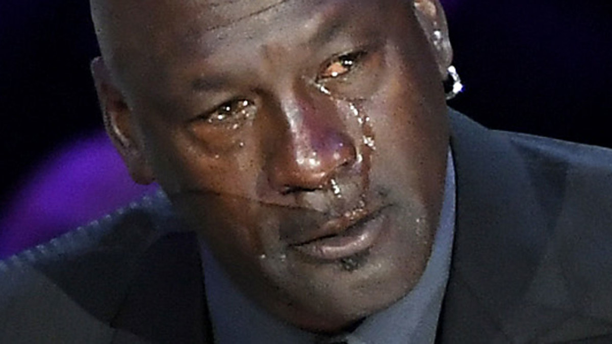 Kobe Bryant memorial, Michael Jordan speech video, Crying Jordan joke