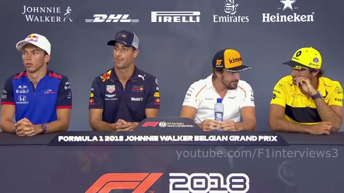F1 Belgium GP: Fernando Alonso and Carlos Sainz snigger at 'Bulls--t ...