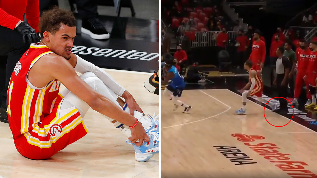NBA: Trae Young fumes at referee Sean Wright after ankle injury Game 3 ...