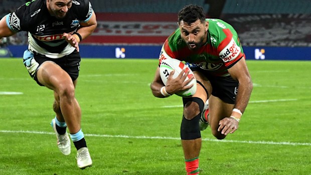 NRL news 2026: Rabbitohs winger Alex Johnston scores hat-trick vs ...