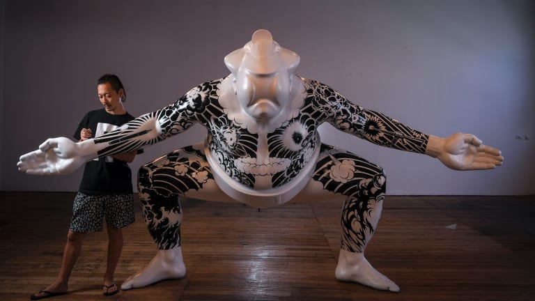 Tattooed sumo stars as artist Shohei Otomo brings his ballpoints to ...