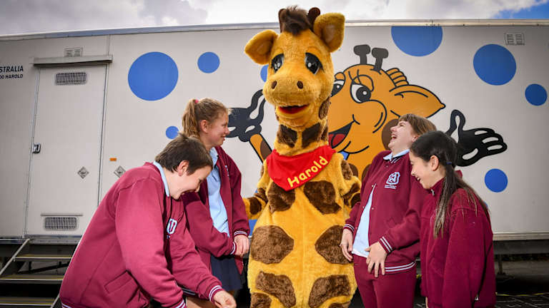 Healthy Harold, the adorable funding-saving mascot!