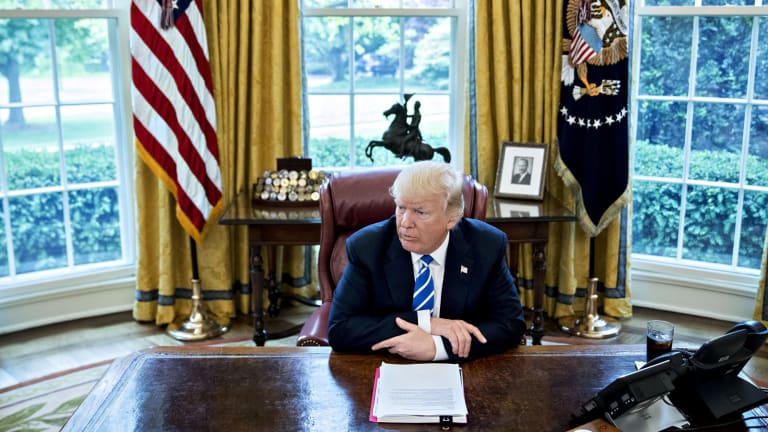 Trump loves his new desk in the Oval Office. But it also has its downsides