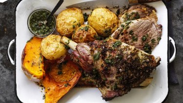 Adam Liaw's crying roast lamb with pumpkin, peas and potatoes, and Tim ...