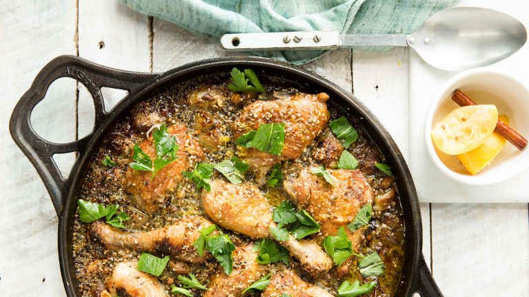 Recipes: Macadamia dukkah chicken with preserved lemon