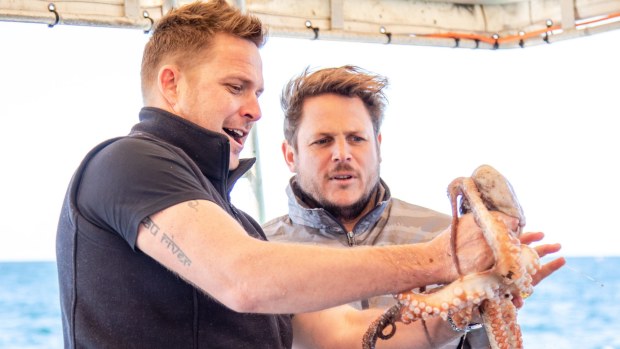 Chefs James Viles and Scott Bridger gather their own food on the ...