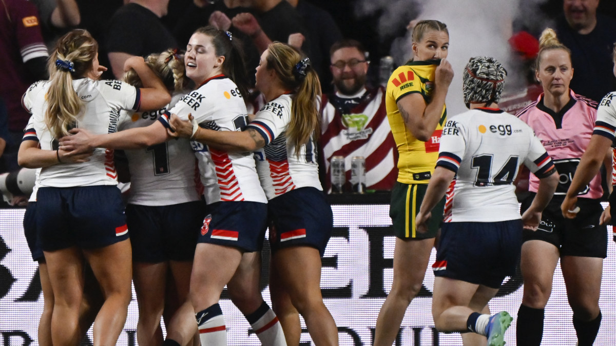 NRL Las Vegas 2025 in pictures: England's first try after conceding 90 ...